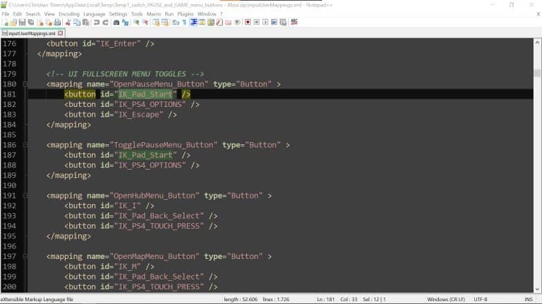 Switch PAUSE and GAME menu buttons - XBOX and PS4 controller ...