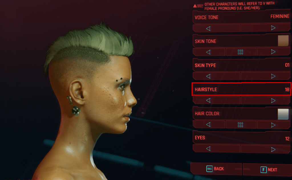 Female Undercut Mohawk Replaces hair style 18 - Cyberpunk 2077 Mod