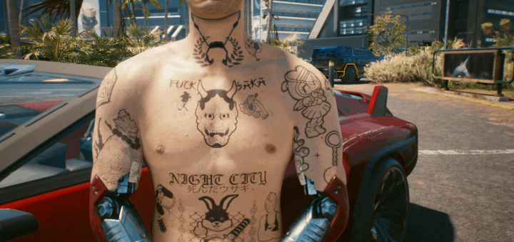 Body Tattoo Cyberpunk 2077 Mods | CP 2077 Body Tattoo Mods