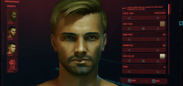 Male V Presets - Cyberpunk 2077 Mod