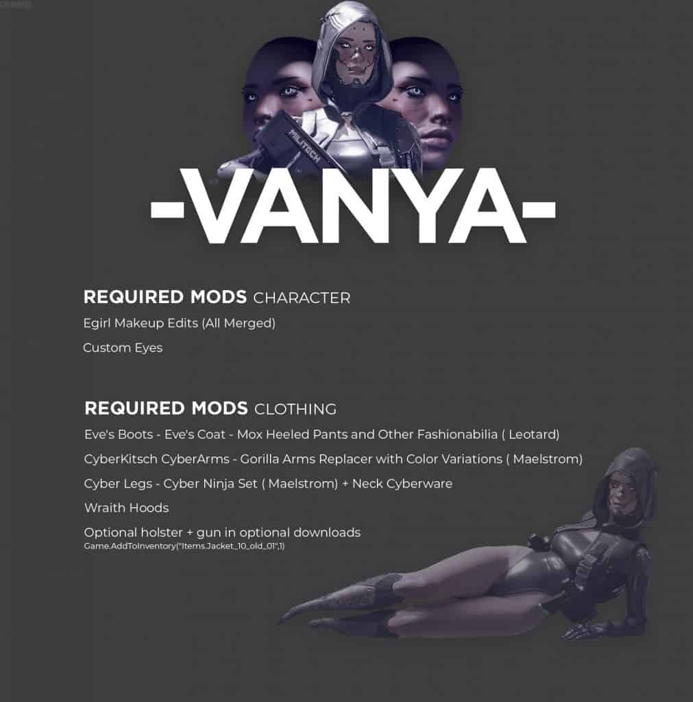 Vanya (CyberCAT preset And Outfit) - Cyberpunk 2077 Mod