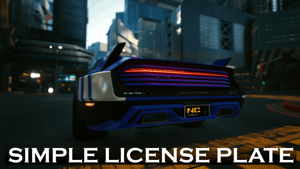 Simple License plate - Cyberpunk 2077 Mod