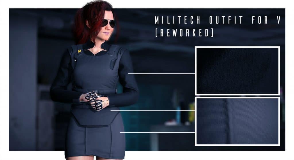 Militech Outfit For V Reworked - Cyberpunk 2077 Mod
