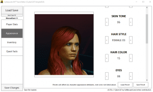 Save Editor (Project CyberCAT-SimpleGUI) - Cyberpunk 2077 Mod