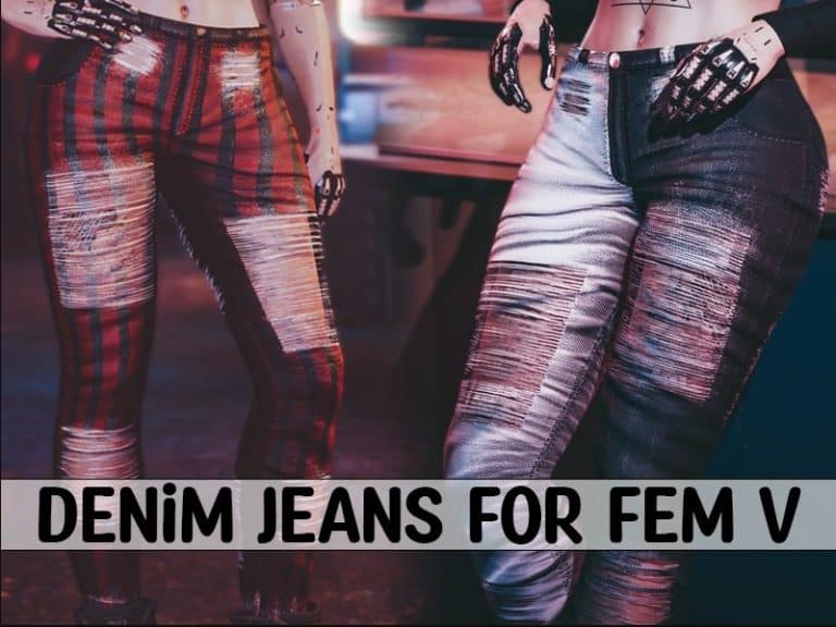Ripped Jeans for Fem V - Cyberpunk 2077 Mod