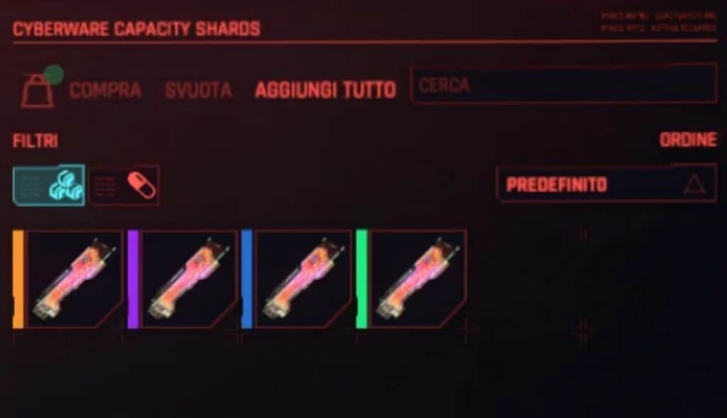 Cyberware Capacity Shards Shop 2.0 - Cyberpunk 2077 Mod