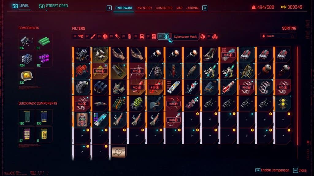 More Inventory Filters Updated (2.02) - Cyberpunk 2077 Mod