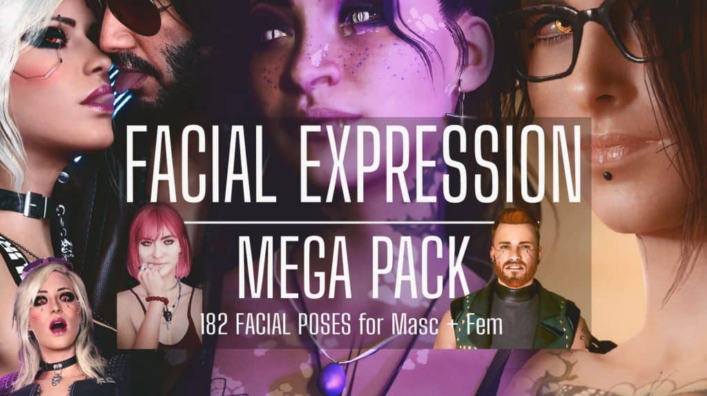 Photomode Facial Expression Mega Pack Masc And Fem Cyberpunk 2077 Mod
