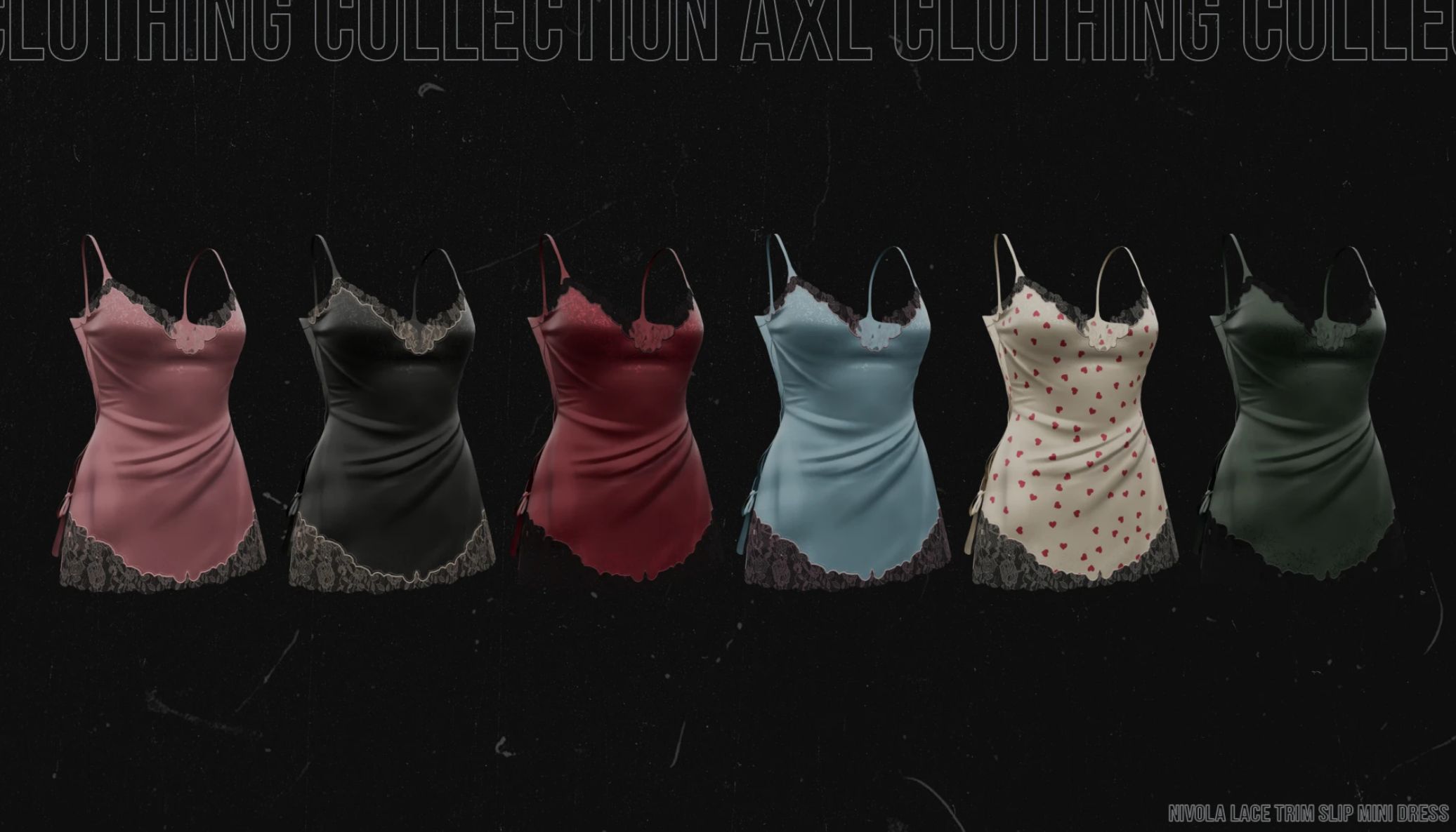NIVOLA LACE TRIM SLIP DRESS - AXL CLOTHING v1 - Cyberpunk 2077 Mod