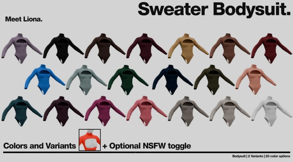 LIONA SWEATER BODYSUIT - AXL CLOTHING v1 - Cyberpunk 2077 Mod